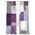 Abstract Color Block Sheer Curtains 84 inches Long, Purple Block Oil ...