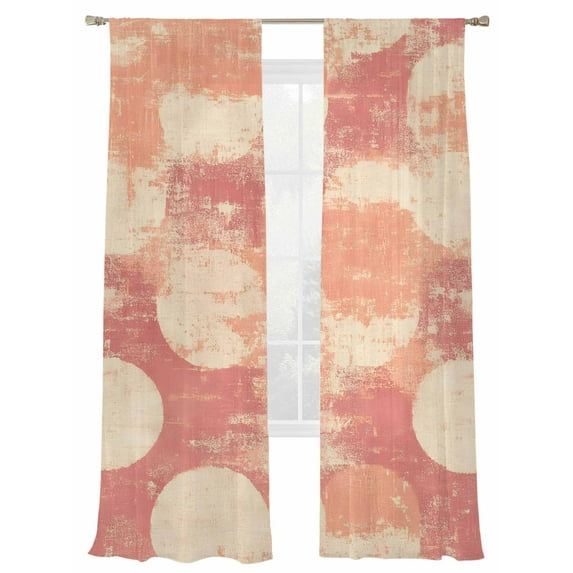 Abstract Color Block Sheer Curtains for Living Room Bedroom, Light ...