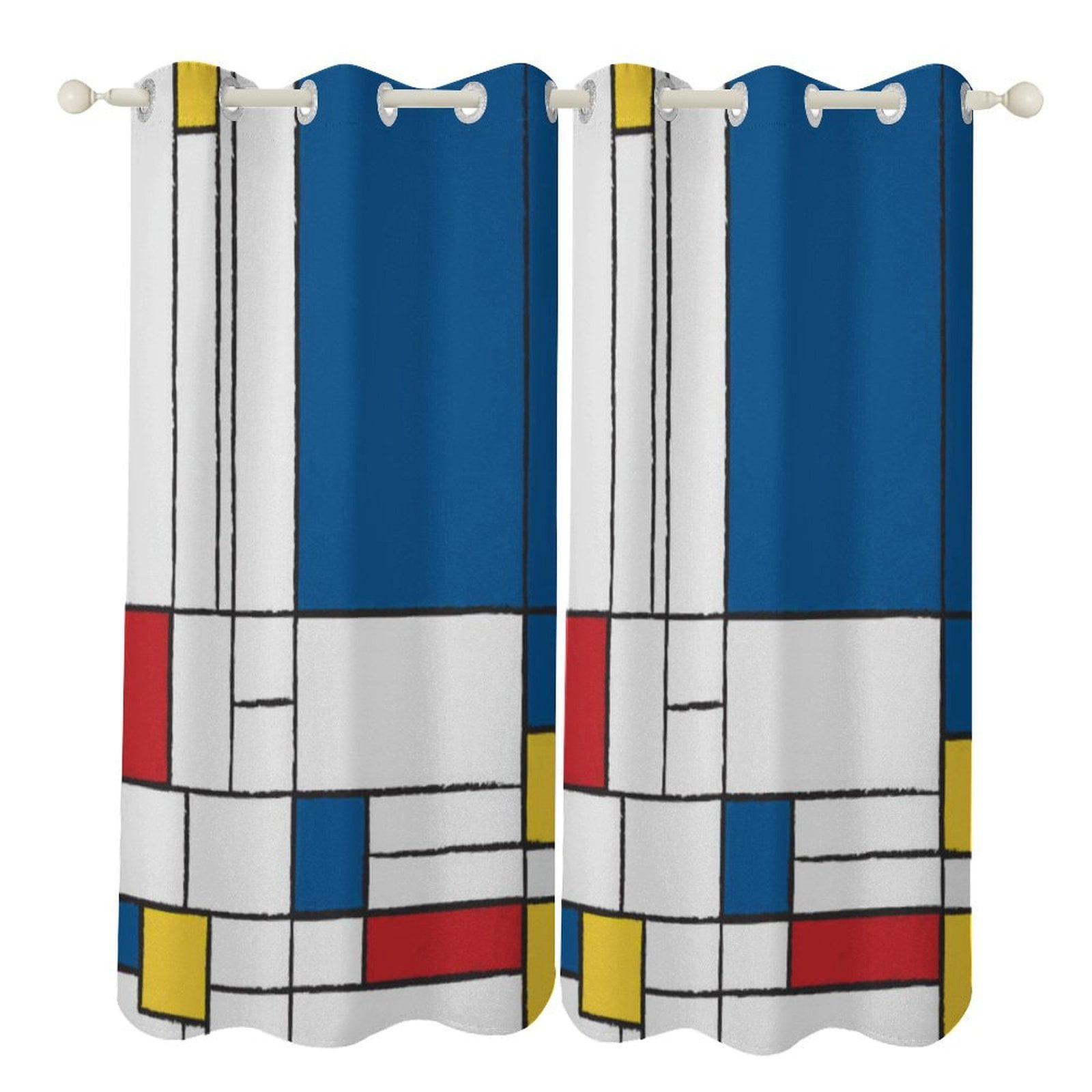 Abstract Color Block Study Room Living Kitchen Bedroom For Blackout ...