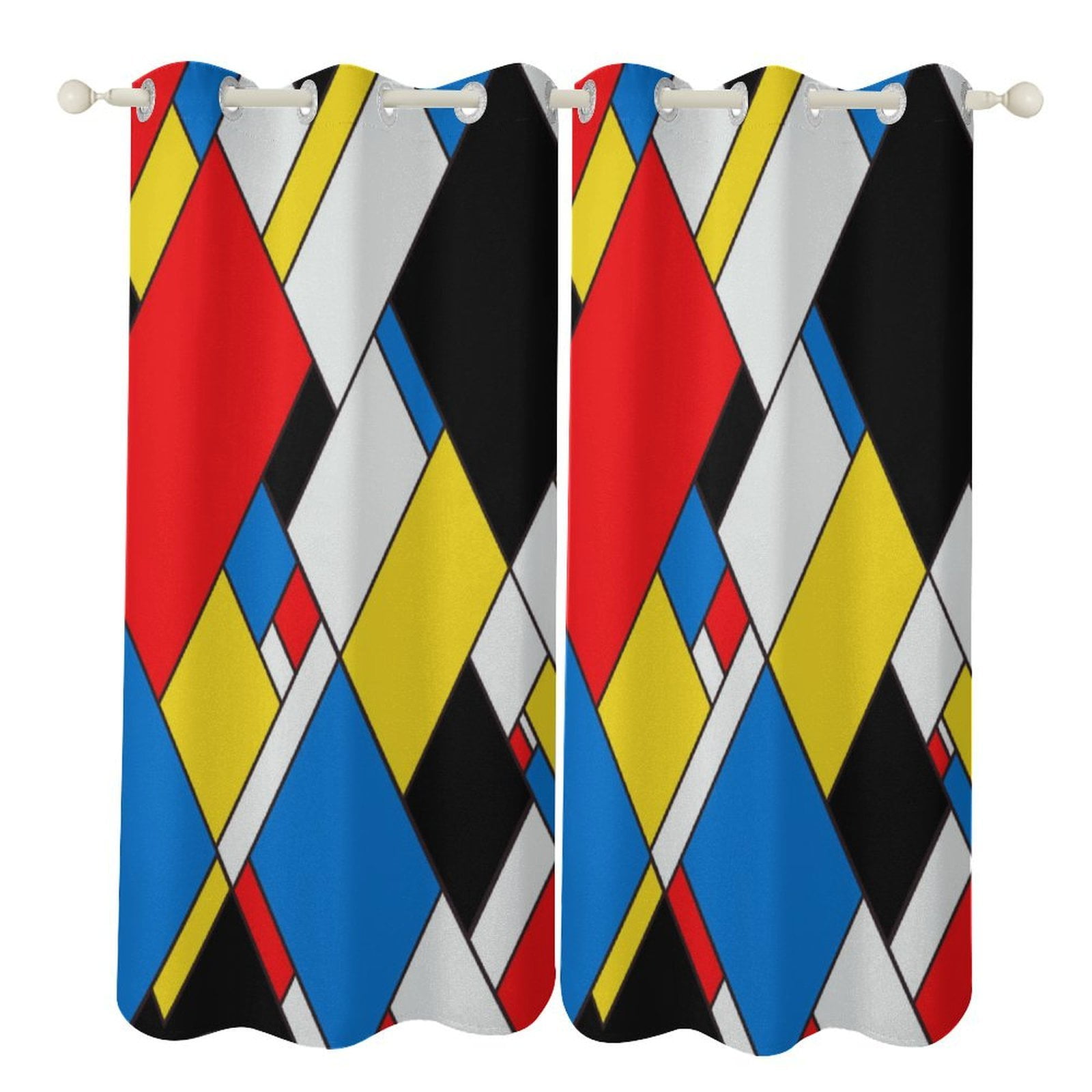 Abstract Color Block Study Room Living Kitchen Bedroom For Blackout ...