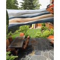 Abstract Color Block Sun Shade Sail 6.5'X10' Colorful Line Curve Linen ...