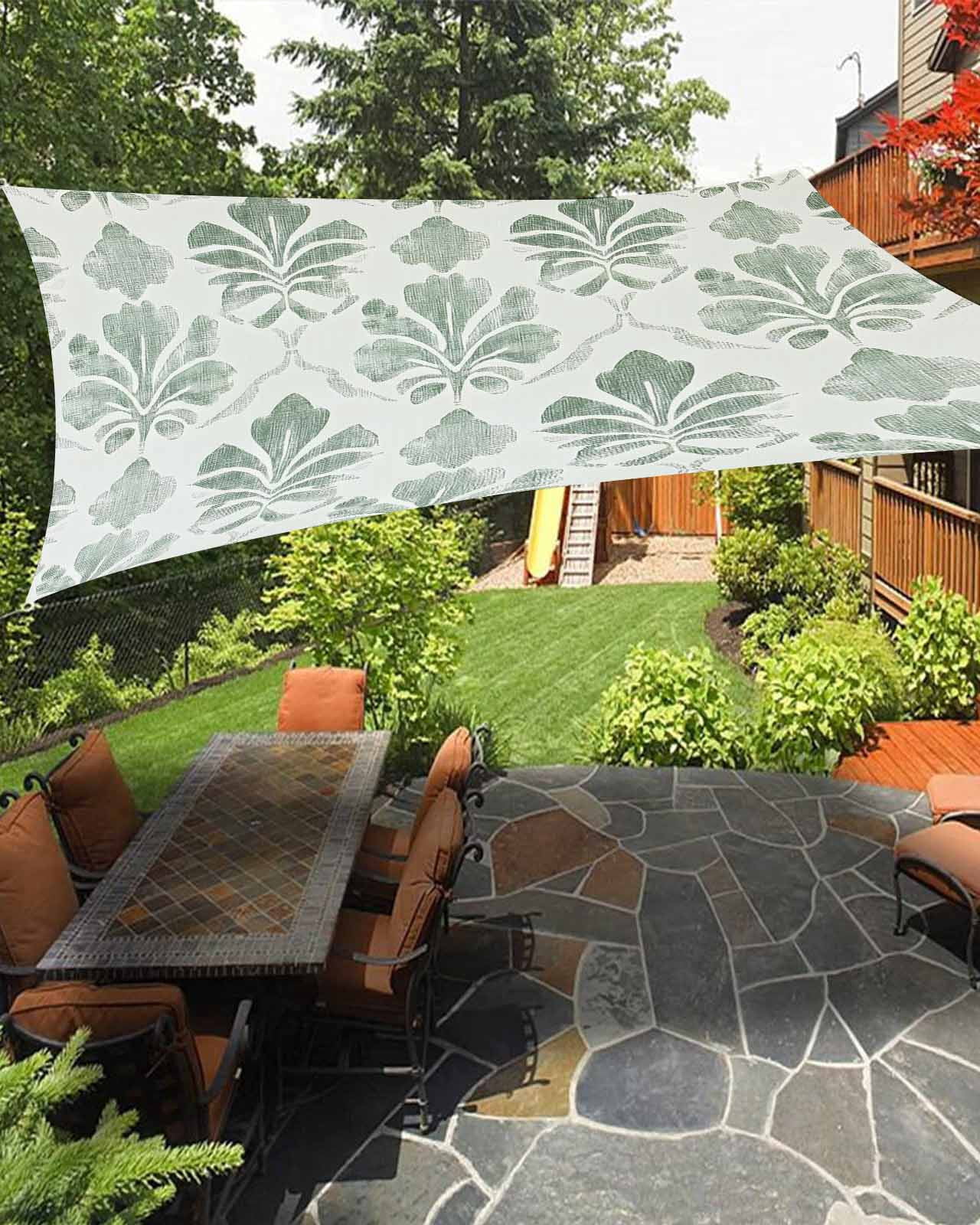 Abstract Color Block Sun Shade Sail 8'X10' Grenn Leaf Watercolor ...