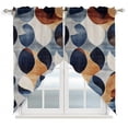 Abstract Color Block Swag Curtain Valance for Window 2 Panels Blue ...