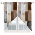 Abstract Color Block Swag Curtain Valance for Window 2 Panels Brown ...