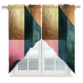 Abstract Color Block Swag Curtain Valance for Window 2 Panels Gold ...