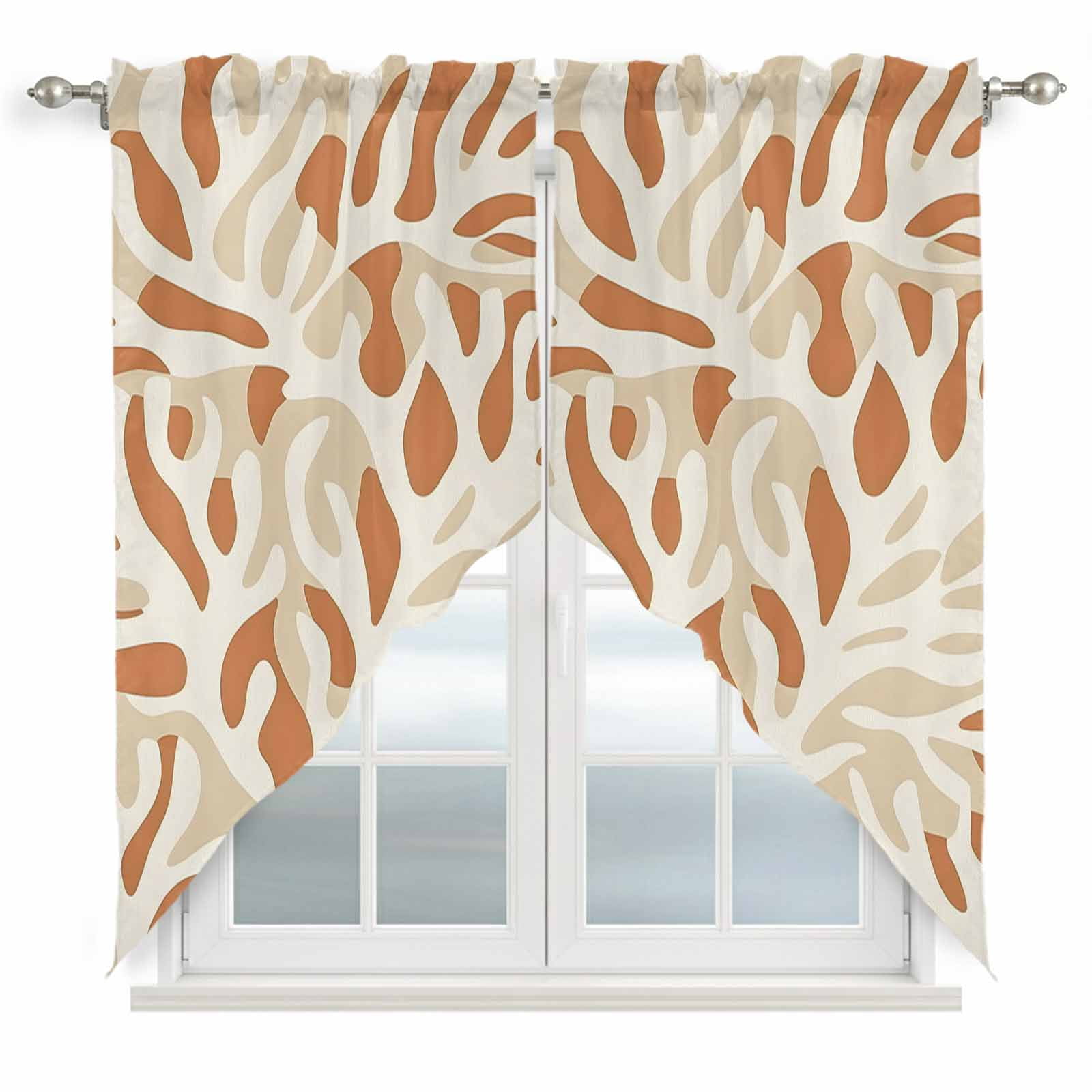 Abstract Color Block Swag Curtain Valance for Window 2 Panels Modernism ...