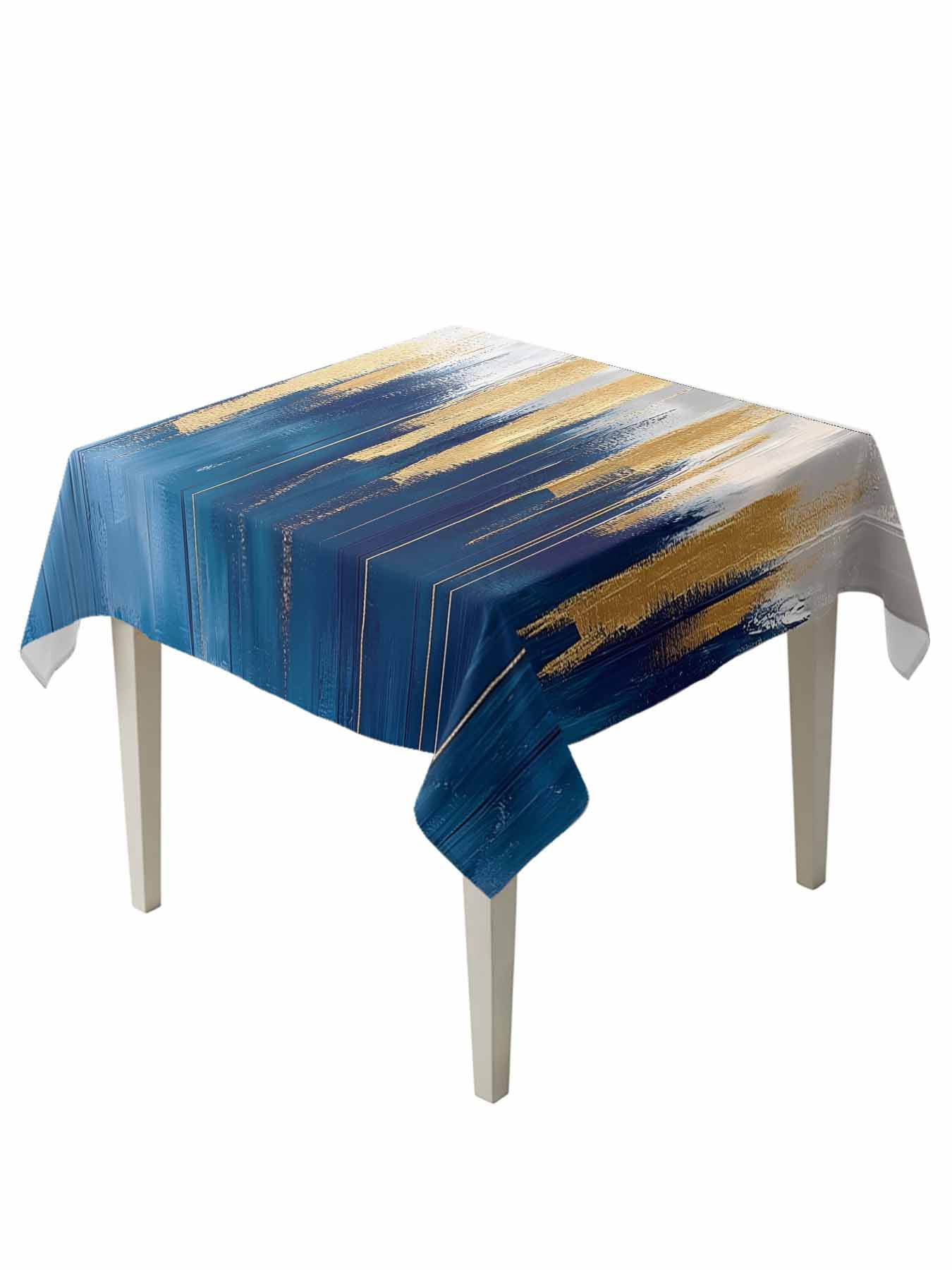 Abstract Color Block Table Cloth 60x60 Inch Square, Navy Block ...
