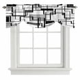 Abstract Color Block Tie Up Valance Curtains Black Gray Rectangular ...
