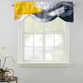 Abstract Color Block Tie Up Valances Curtain, Yellow Black Oil Painting ...