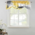 Abstract Color Block Tie Up Valances Curtain, Yellow Gery Oil Painting ...