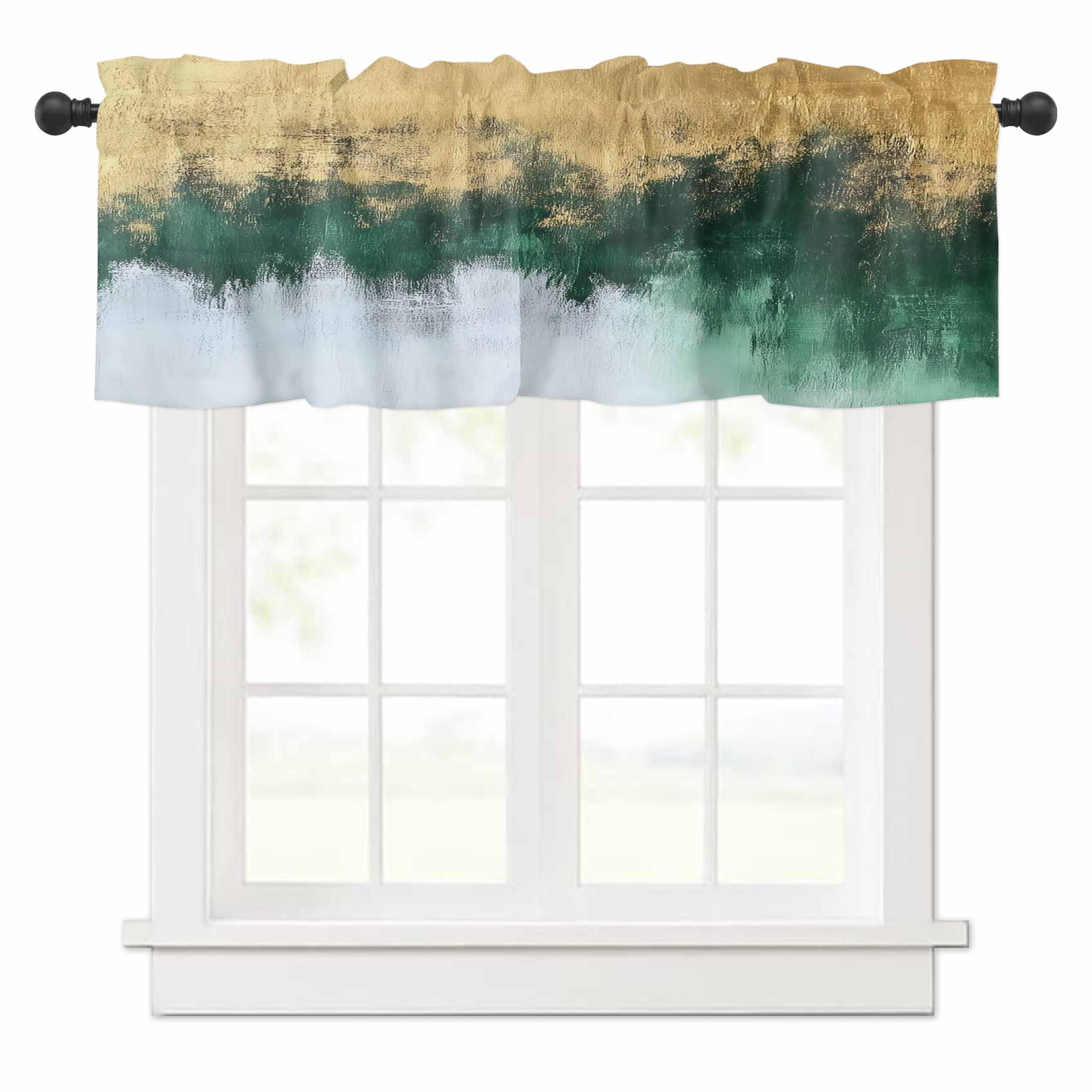 Abstract Color Block Valances for Windows Gradient Gold Green ...