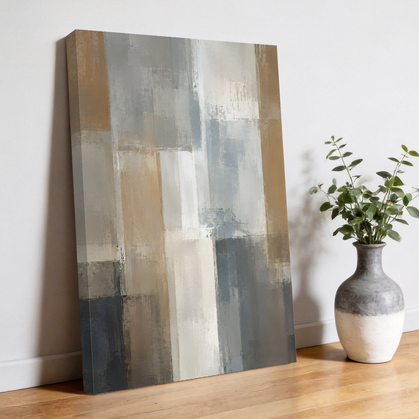 Abstract Color Blocks Canvas Wall Art, Modern Geometric Minimalist ...