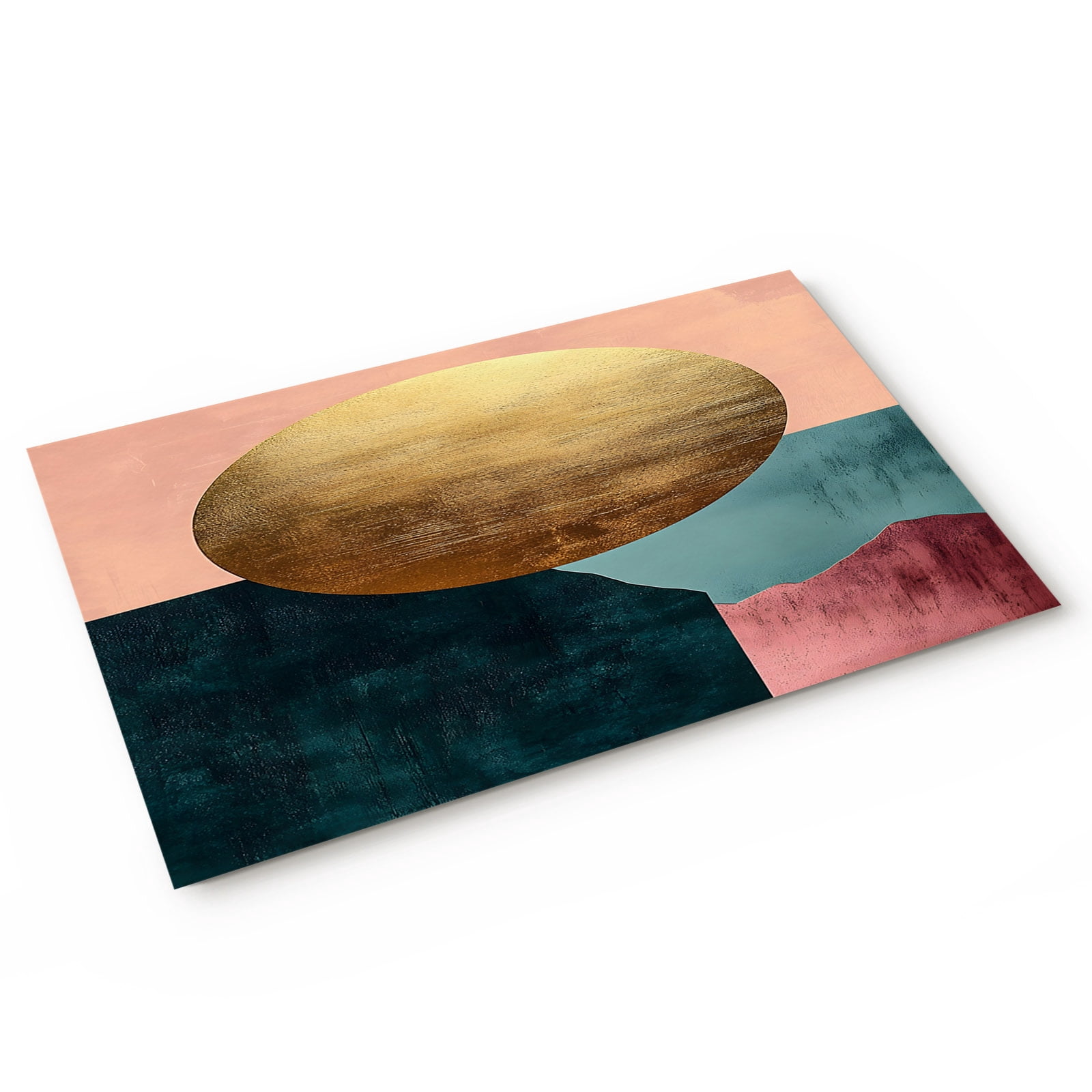 Abstract Color Blocks Door Mat Geometric Circle Impressionist Non Slip ...