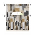 Abstract Color Blocks Kitchen Curtain and Valance Set 3 Pieces, Rod ...