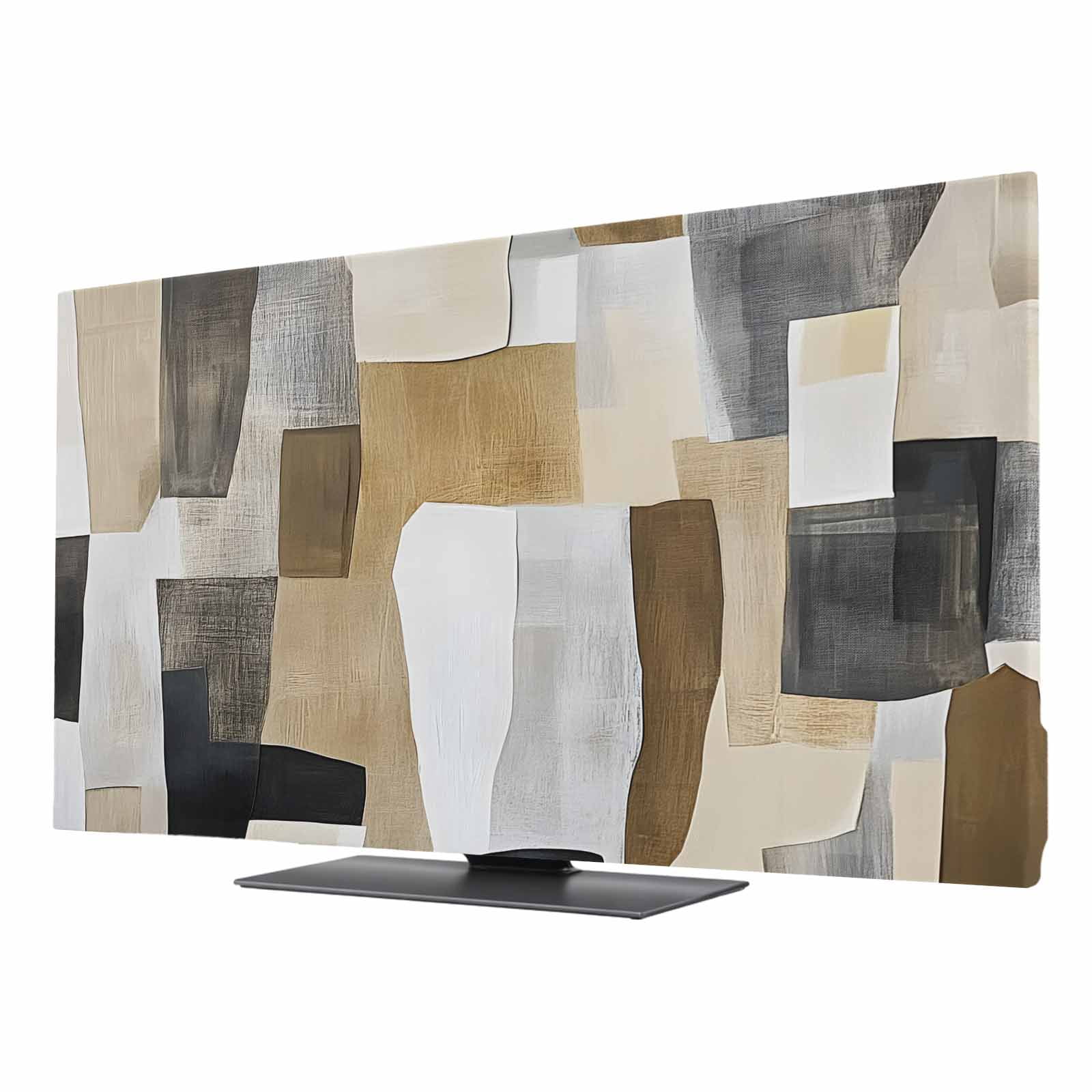 Abstract Color Blocks TV Cover for 32 Inch Screen, Stretch Fabric ...