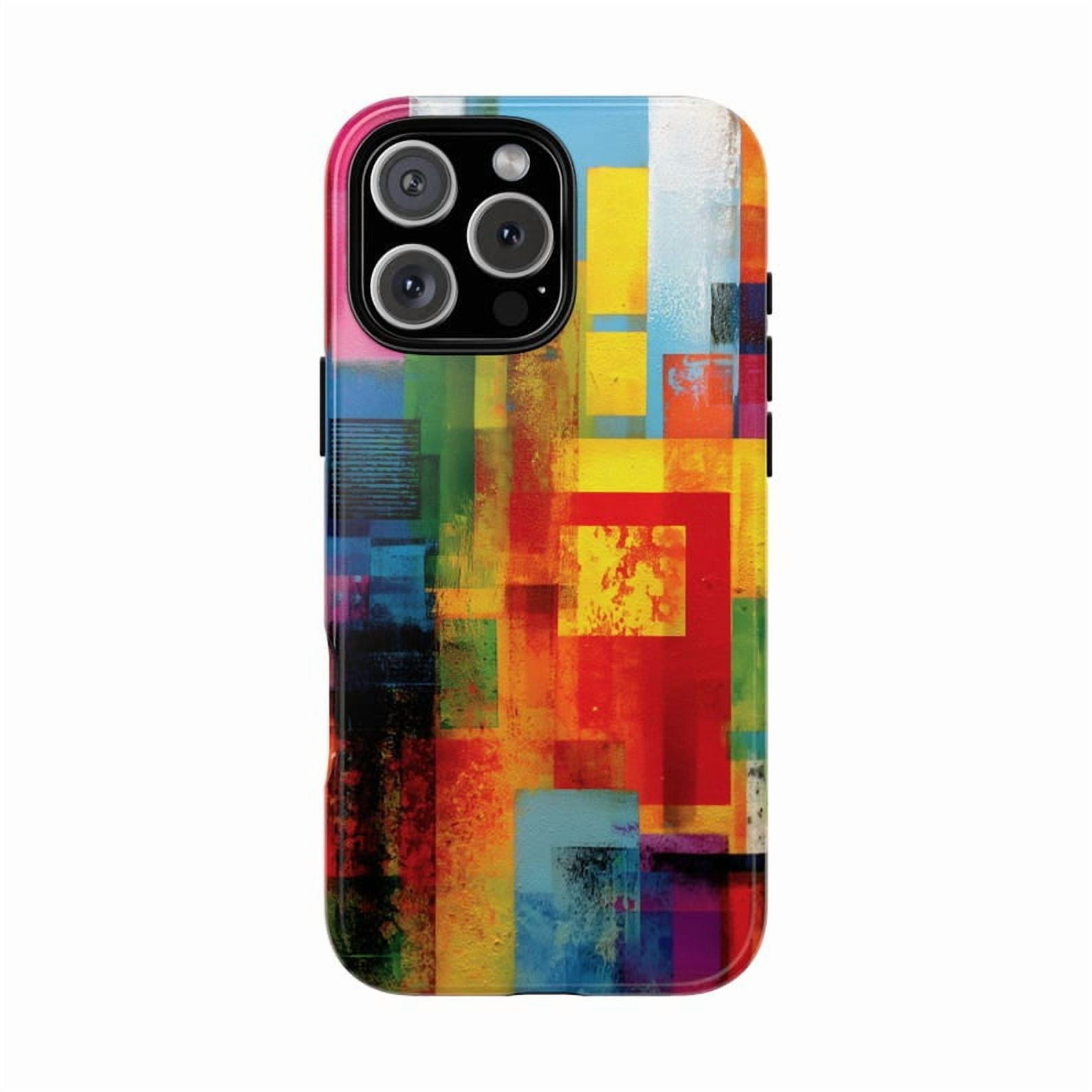 Abstract Color Fusion Shapes iPhone Case Modern Vibrant Artistic Design ...