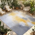 Abstract Color Graffiti Outdoor Rug, Grey Yellow Oil Painting Style Non ...