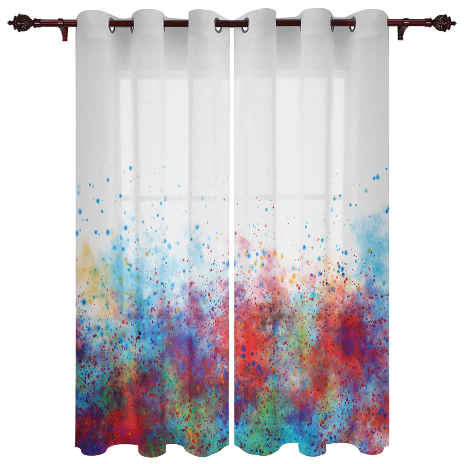 Abstract Color Paint Splash Curtains for Living Room Luxury Bedroom ...