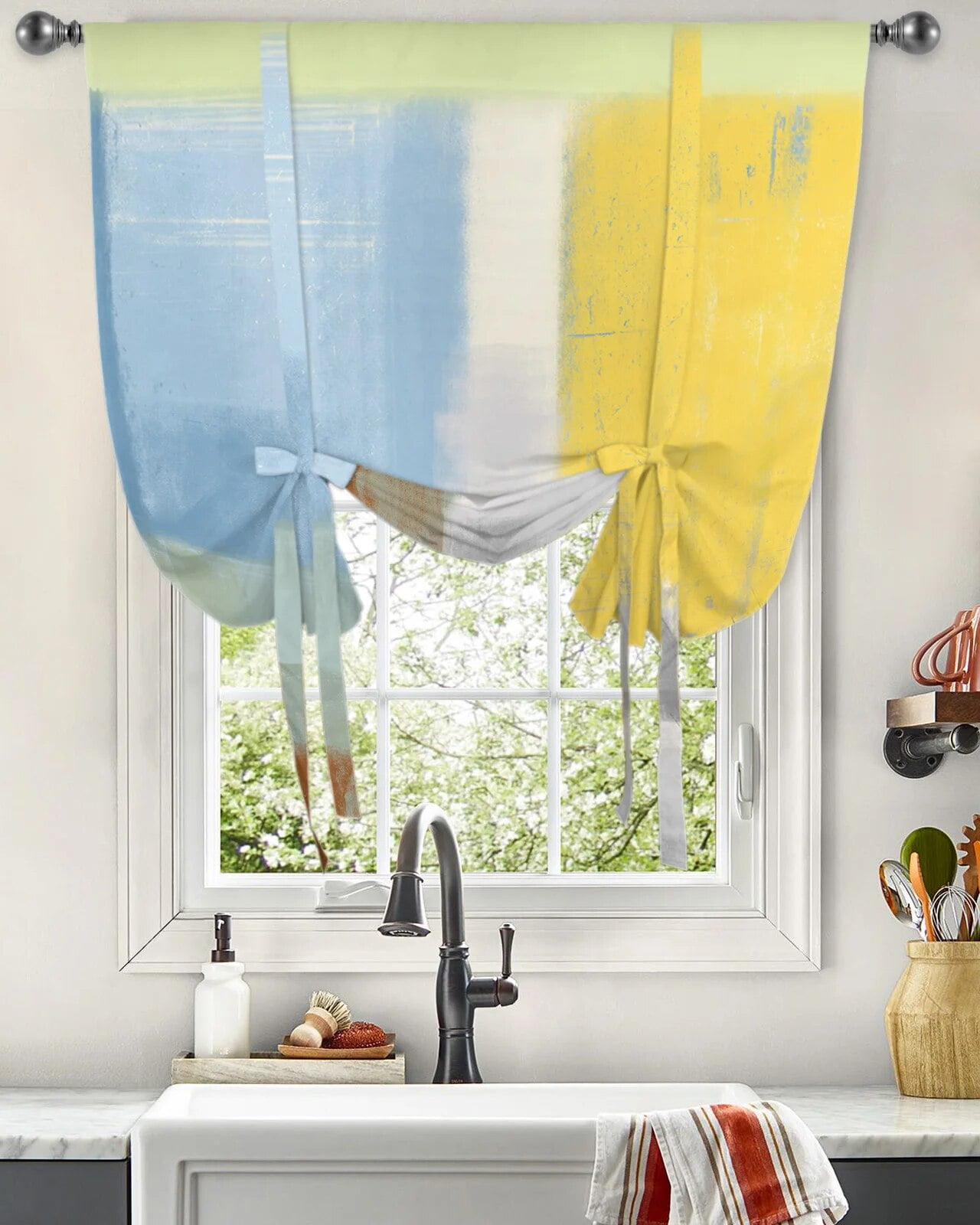 Abstract Color Painting Window Curtain for Living Room Home r Blinds ...