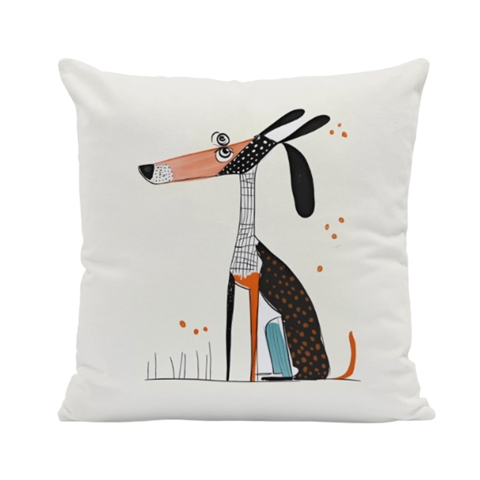 Abstract Color Polyester Animal Throw Pillow Covers Featuring Dogs And ...