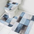 Abstract Color Stitching Bathroom Rugs Set Blue Black Graffiti Non Slip ...
