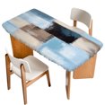 Abstract Color Stitching Fitted Rectangle Tablecloth 32" x 72" Blue ...