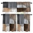 Abstract Color Stitching Kitchen Curtains Valance and Tier Set ...