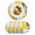 Abstract Color Stitching Leather Placemats Set of 4, 15 Inch, Yellow ...