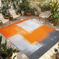 Abstract Color Stitching Outdoor Rug, Orange Gary Graffiti Theme Non ...