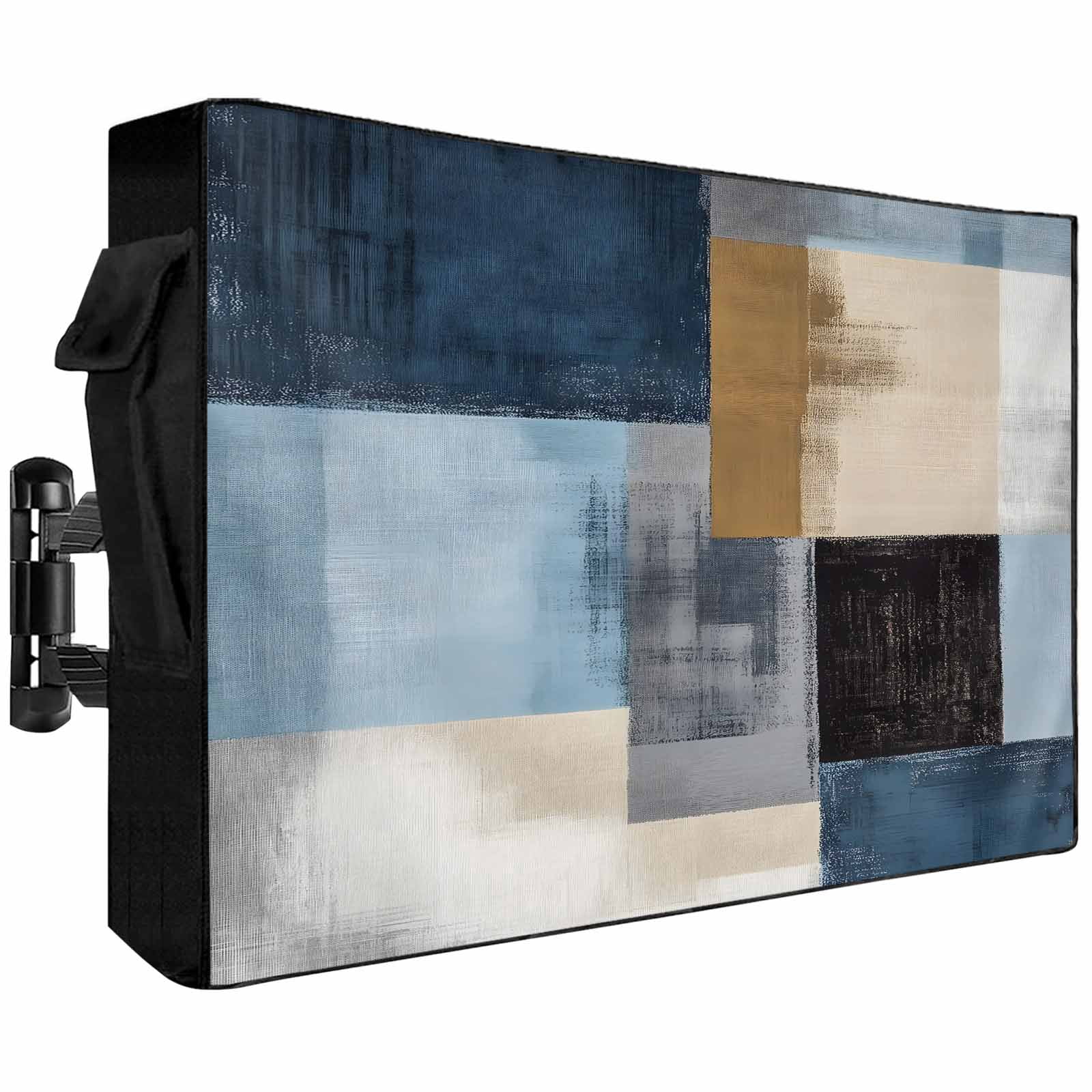 Abstract Color Stitching Outdoor TV Cover 40 to 43 inch Gary Blue ...