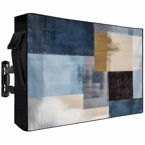 Abstract Color Stitching Outdoor TV Cover 40 to 43 inch Gary Blue ...