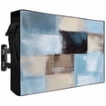 Abstract Color Stitching Outdoor TV Cover 60 to 65 inch Blue Brown ...