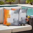 Abstract Color Stitching Outdoor Throw Pillow Covers Set of 2, Retro ...