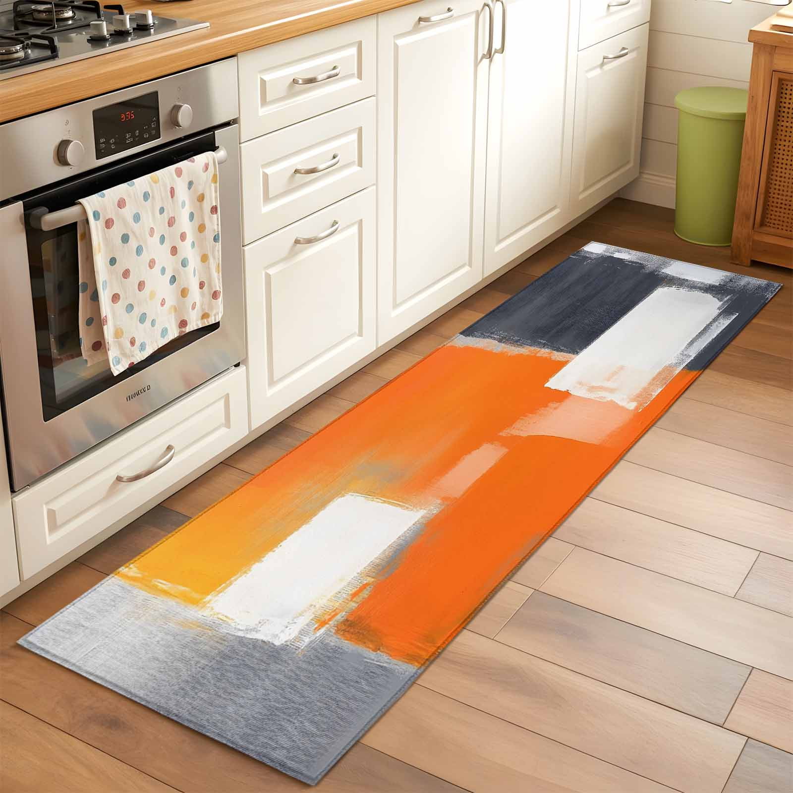 Abstract Color Stitching Runner Rugs 2x6 ft Vintage Gary Orange ...