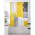 Abstract Color Stitching Sheer Curtains 72 Inch Long 1 Panel Yellow ...
