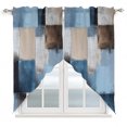 Abstract Color Stitching Swag Curtain Valance for Window 2 Panels Blue ...