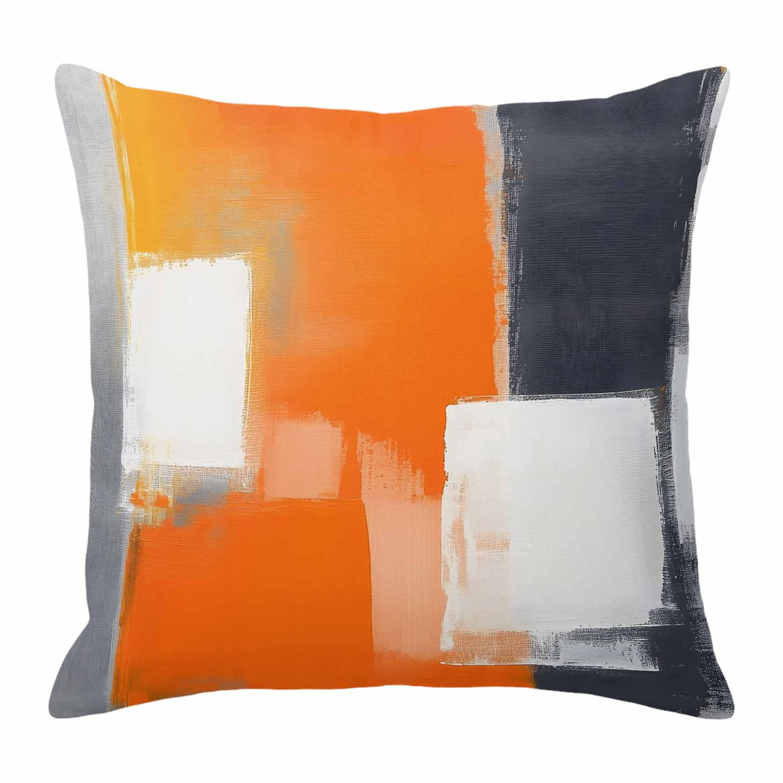 Abstract Color Stitching Throw Pillow Cover Vintage Gary Orange ...
