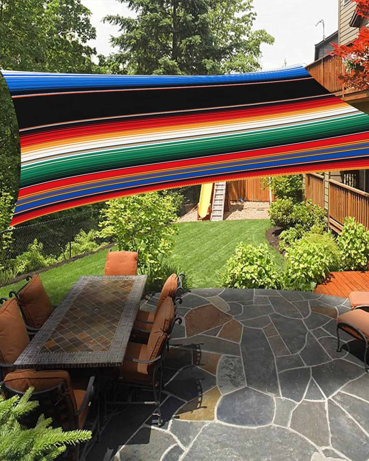 Abstract Color Stripes Sun Shade Sail 14'X18' Navy Black Red Striped ...