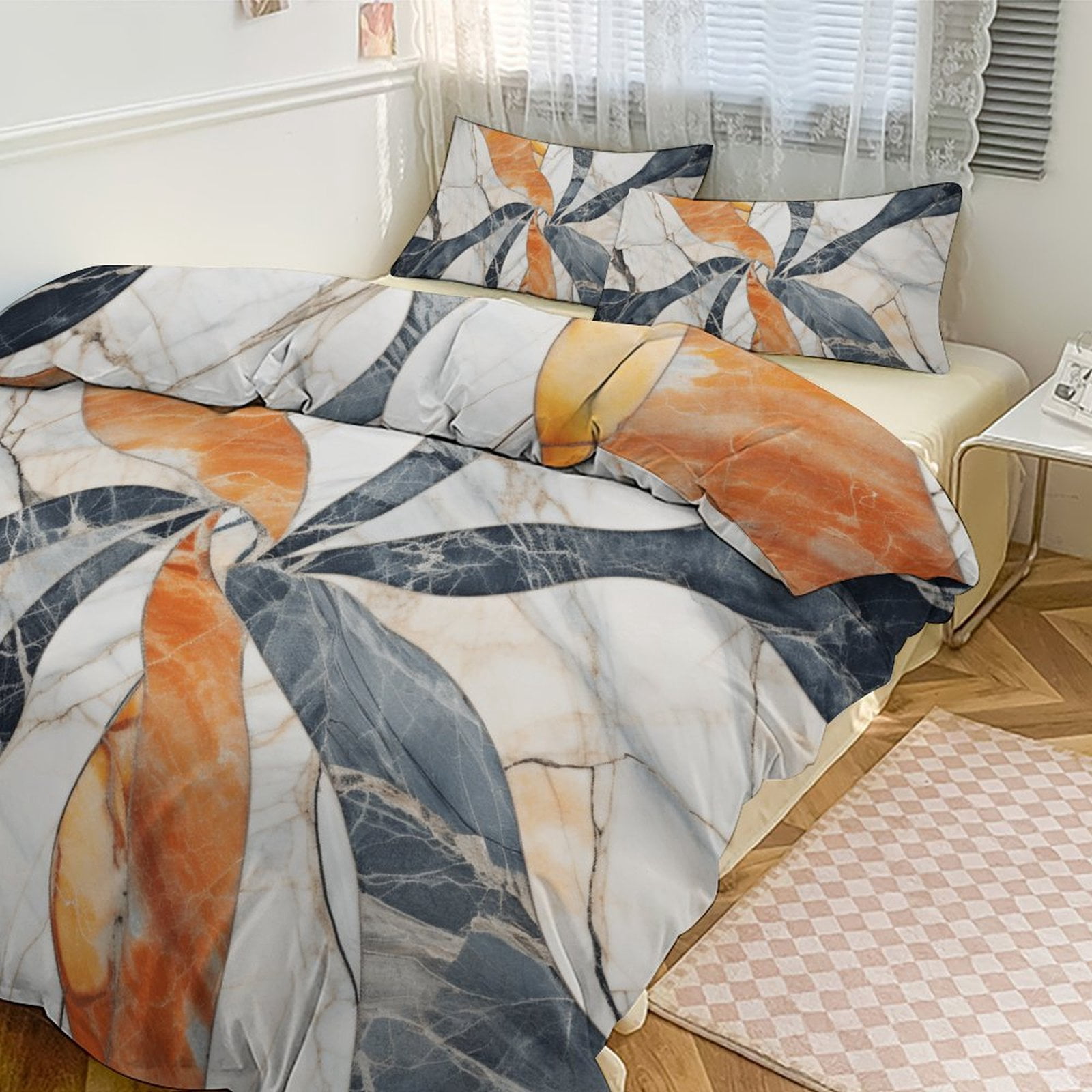 Abstract Colored Marble Bedding Set Couple Bedclothes Pillowcase ...