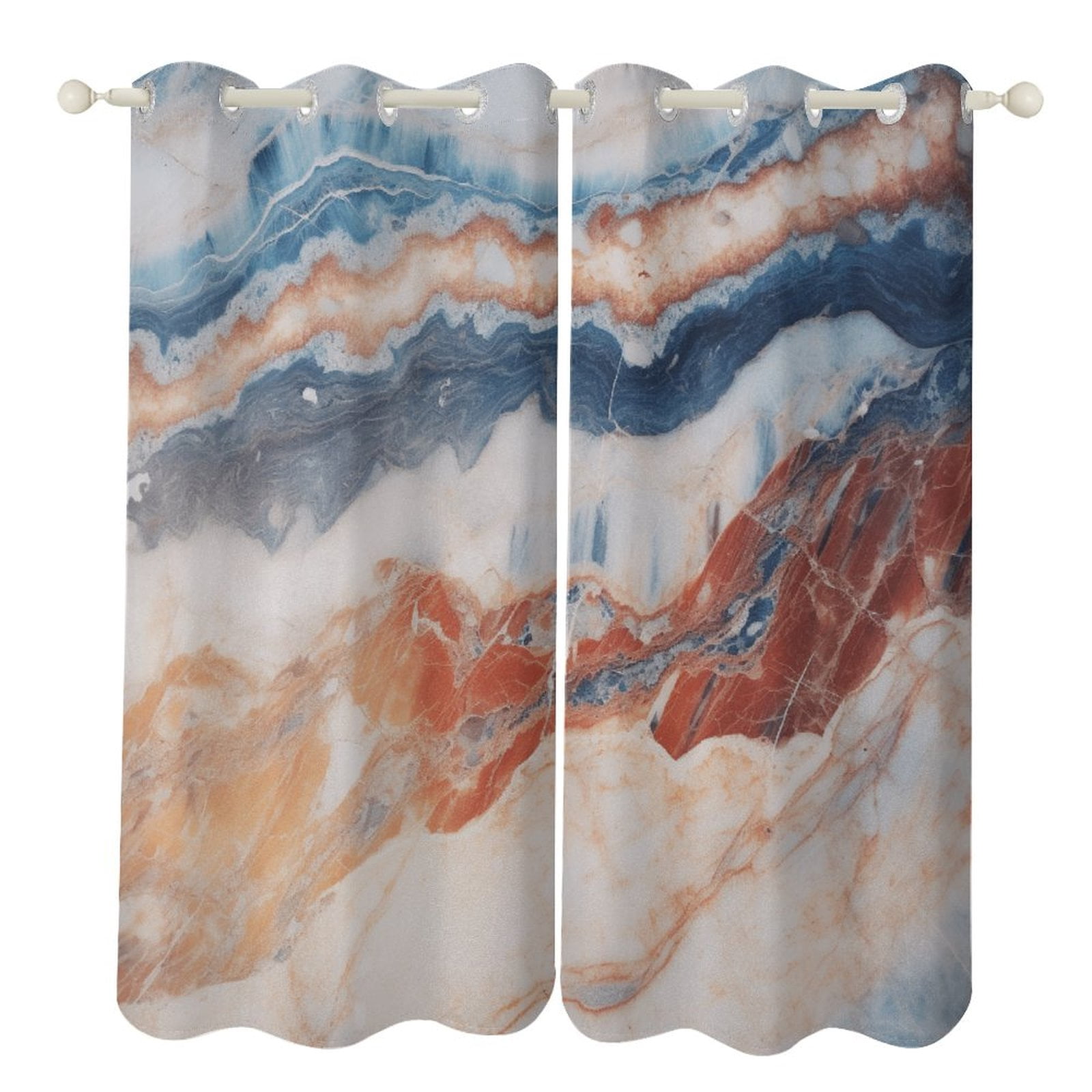 Abstract Colored Marble Blackout Window Curtains for Bedroom Living ...