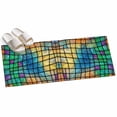 Abstract Colored Plaid Area Rug, Gradient Grid Gemstone Modern ...