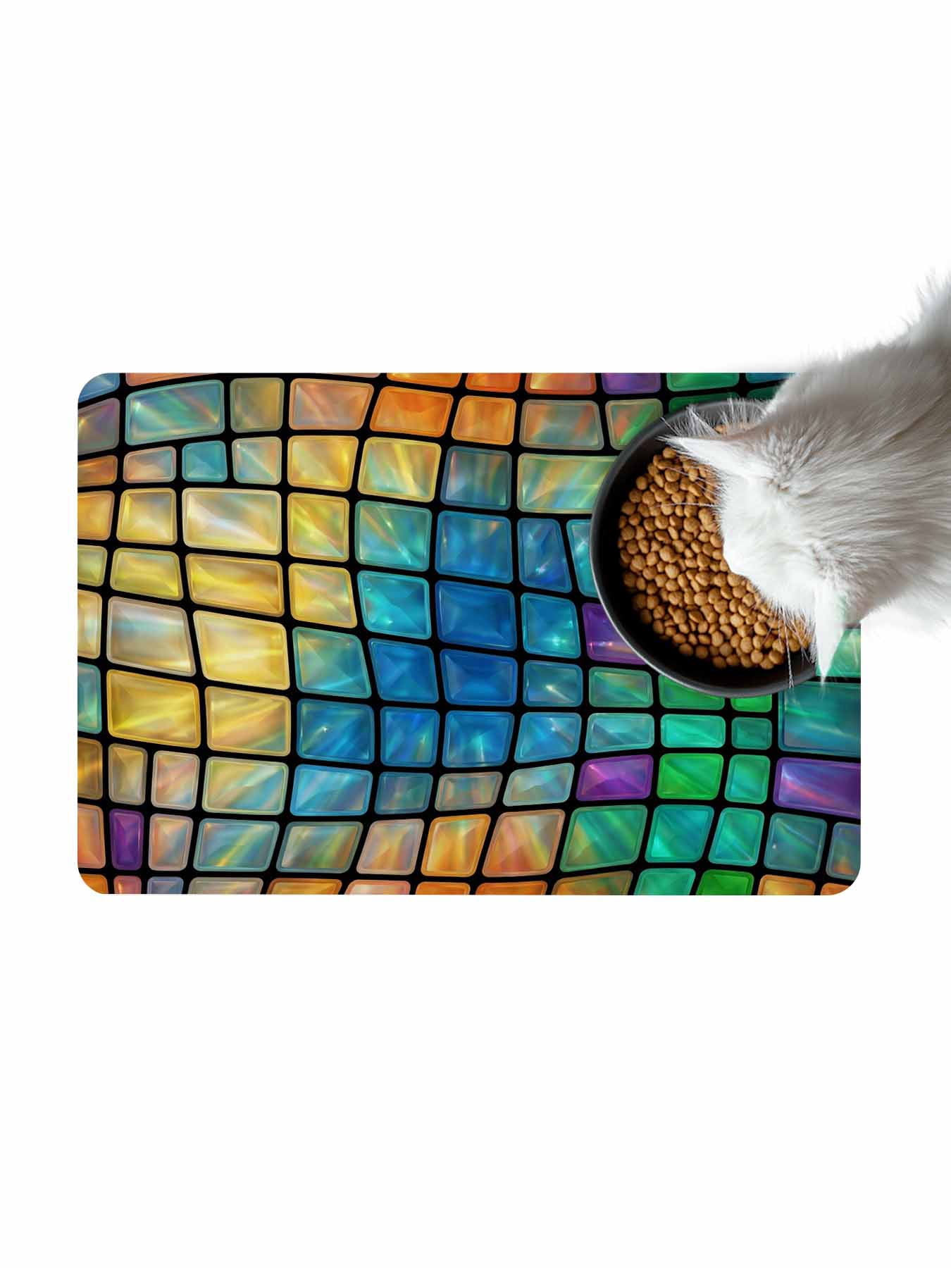 Abstract Colored Plaid Doormat Non Slip Diatomaceous Earth Door Mat ...