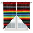 Abstract Colored Swag Curtain Valance for Window 2 Panels Stripes ...