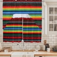 Abstract Colored Swag Curtains Valance and Tier Set, Stripes Ethnic ...