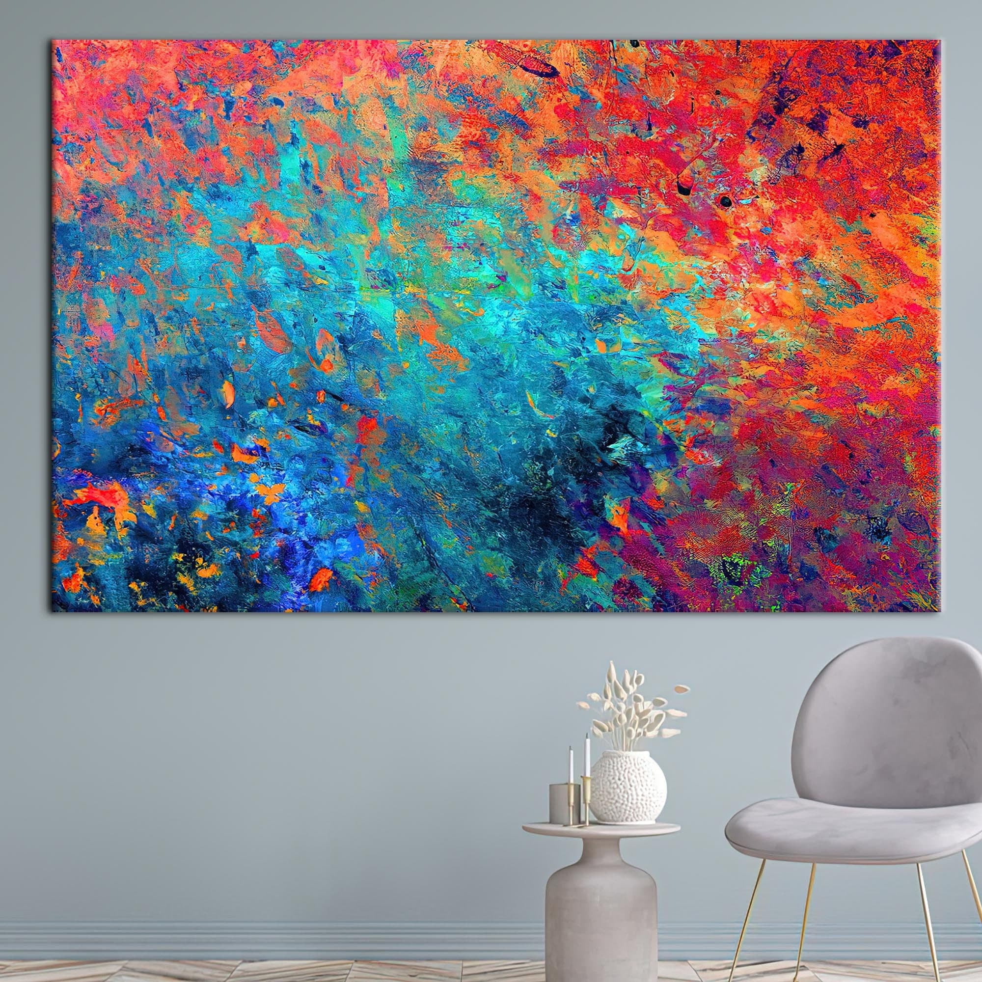Abstract Colorful Art, Modern Art, Red Art, Orange Canvas, Colorful Art ...