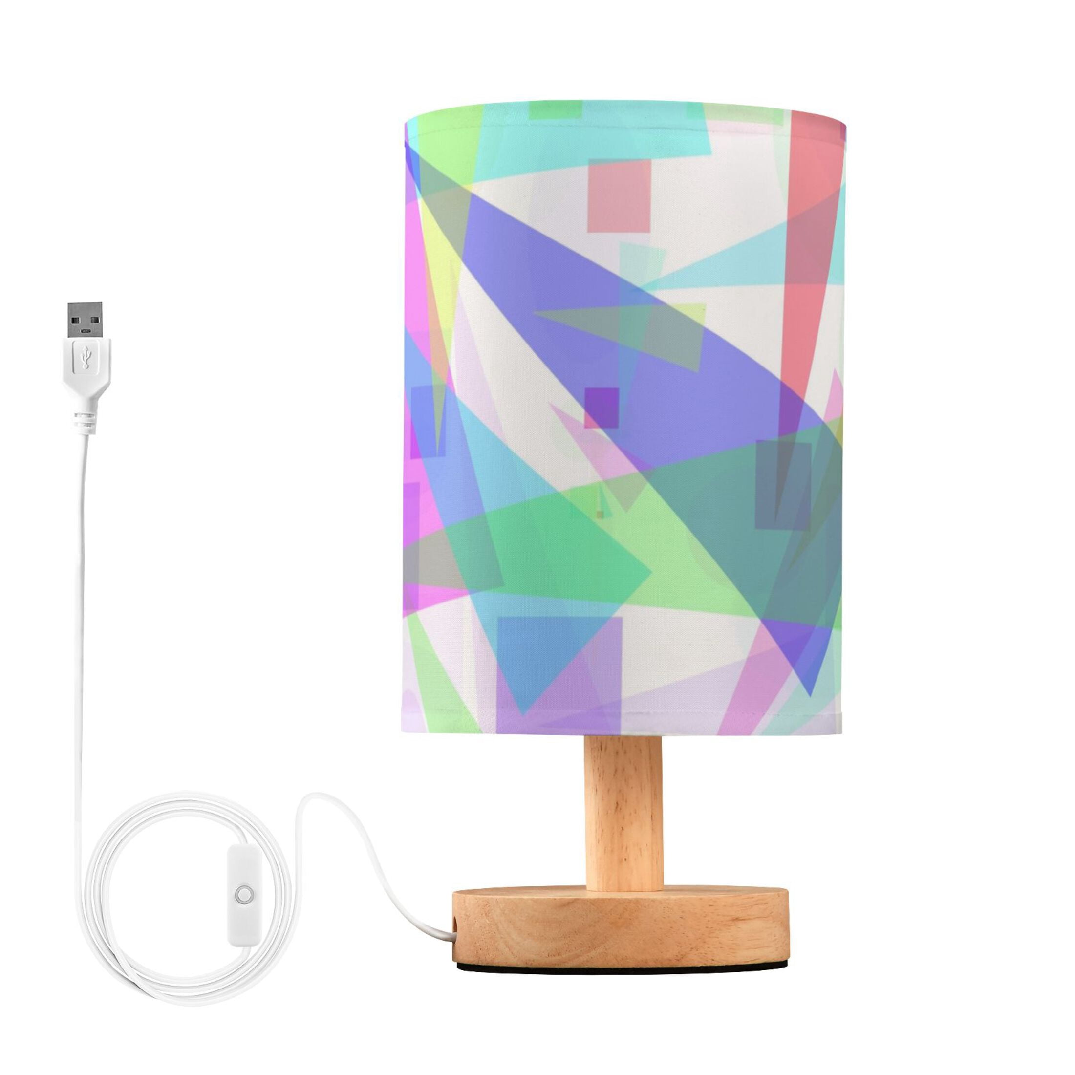 Abstract Colorful Bedside Table Lamp LED Warm Lights with USB Charging ...
