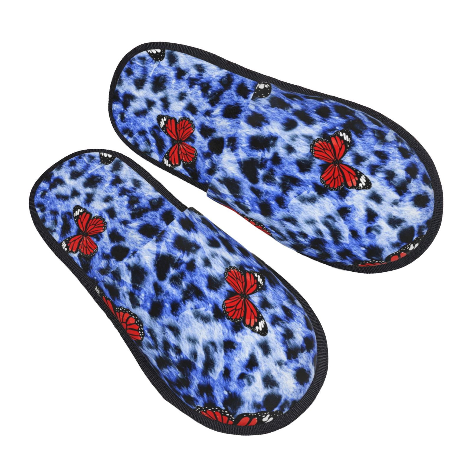 Abstract Colorful Butterflies House Slippers for Women Indoor, Fuzzy ...