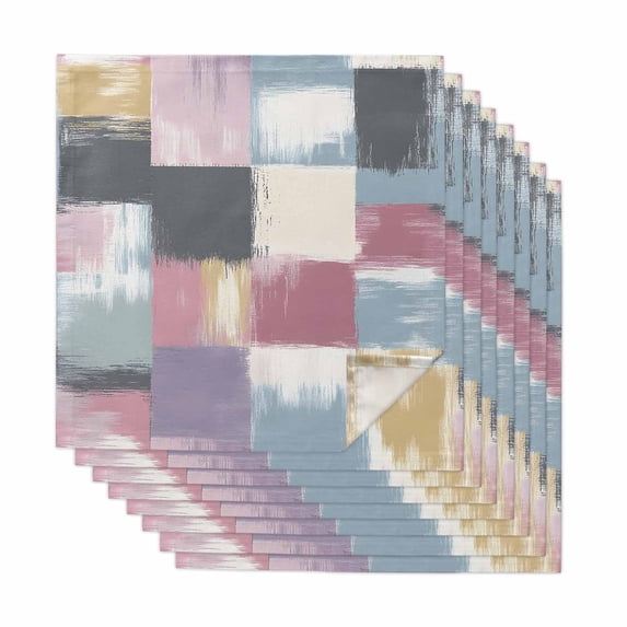 Abstract Colorful Cloth Napkins, Modern Geometric Grunge Art Ombre ...