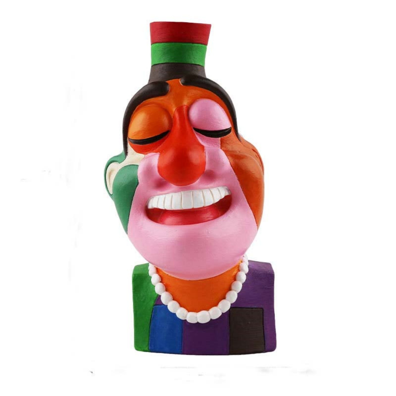 Abstract Colorful Clown Face Planter Head Whimsical Head Planter For ...