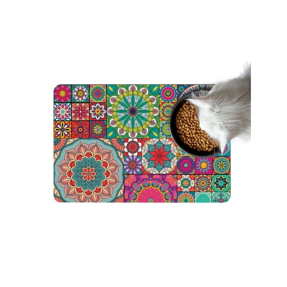 Abstract Colorful Floral Doormat Non Slip Diatomaceous Earth Door Mat ...